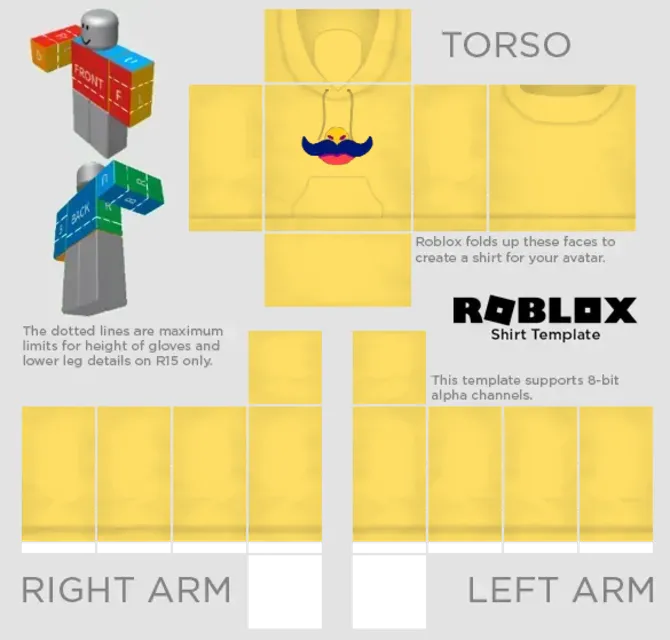 Orange Hoodie Roblox Design Template PIXLR