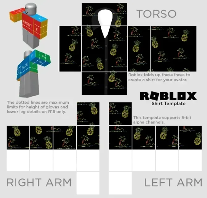 Hawaiian Shirt Roblox衣服 免費設計模板，供應給所有創作需求：Pixlr