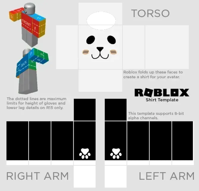 Panda Pyjamas Roblox tøj Gratis designskabeloner til alle kreative ...
