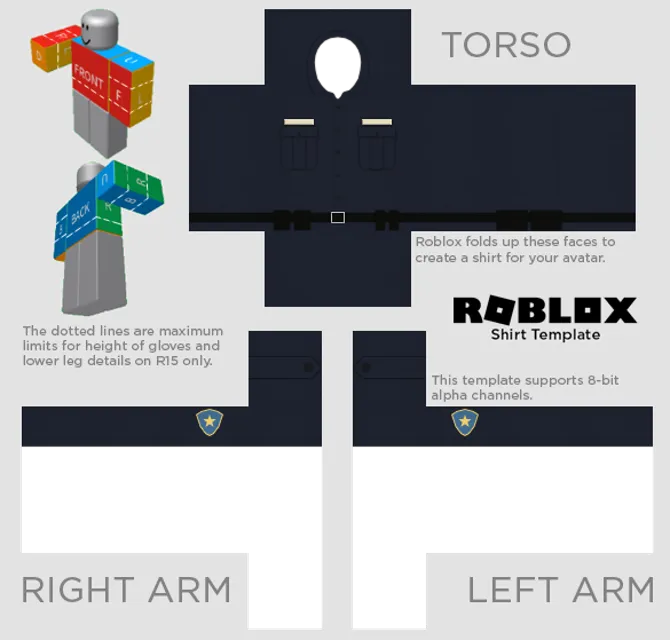 Police Uniform Shirt Vestiti Roblox Template Di Design Gratuiti Per 