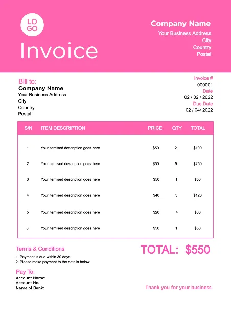 INVOICE_BUS_ECP011_00006 Design Template | PIXLR