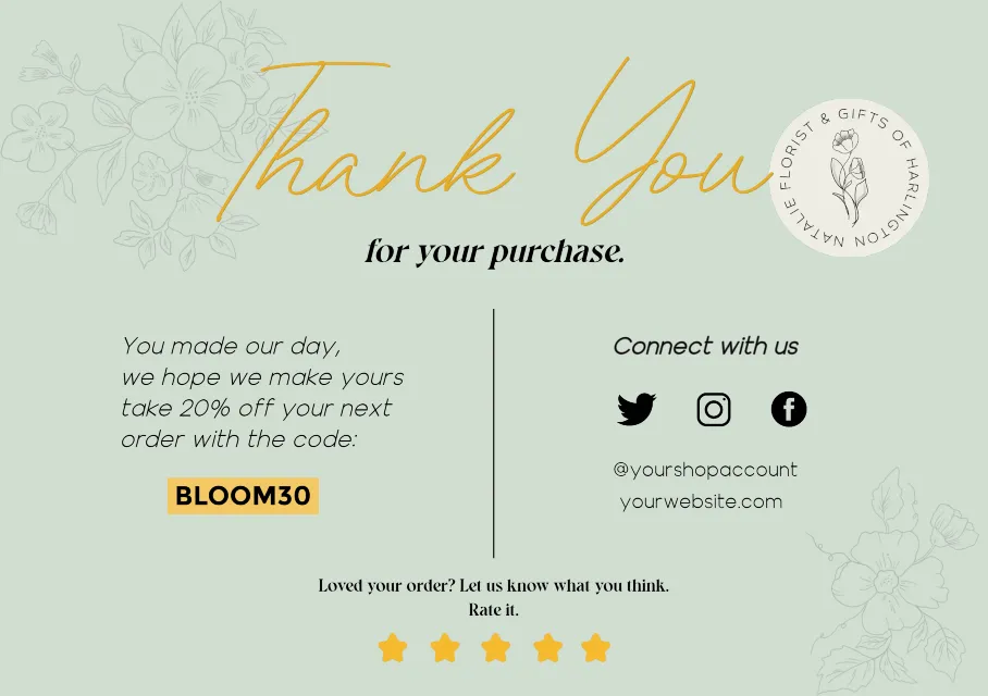 Thank You For Your PURCHASE, Printable Vector Business, 51% OFF