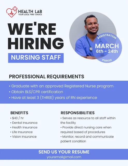Hiring Ads - Nursing Staff Design Template | PIXLR