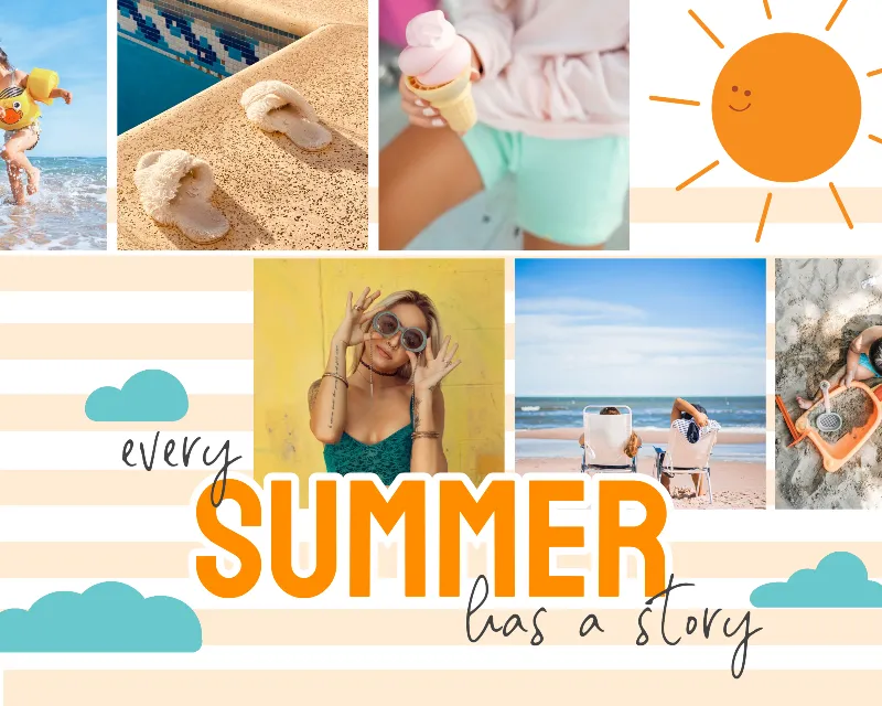summer sunny grid collage Design Template | PIXLR