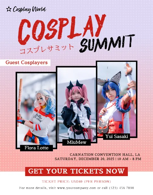 Cosplay Summit Triple Panels Design Template | PIXLR