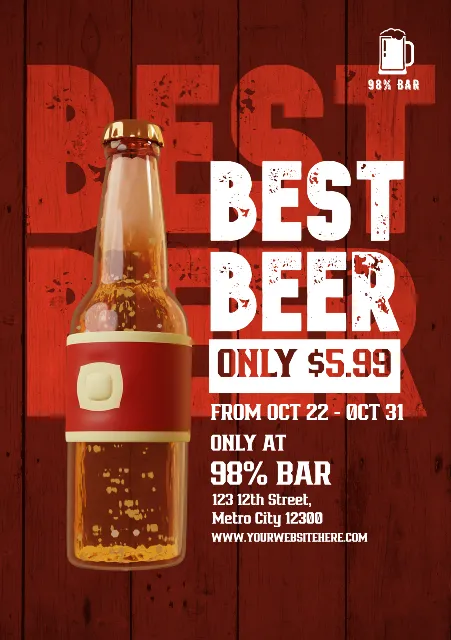 Best Beer Promotion Design Template | PIXLR