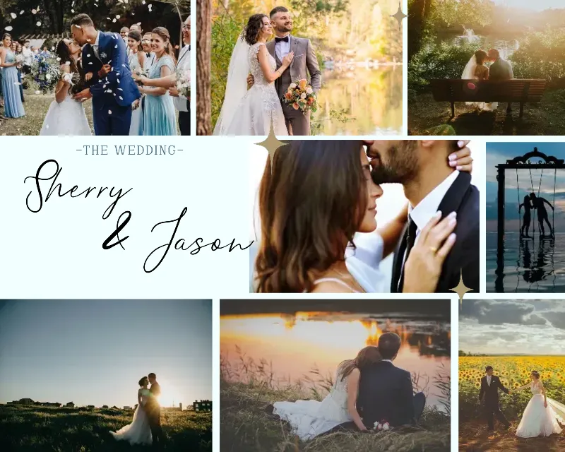 Collage Wedding Love Couple Simple Design Template | PIXLR