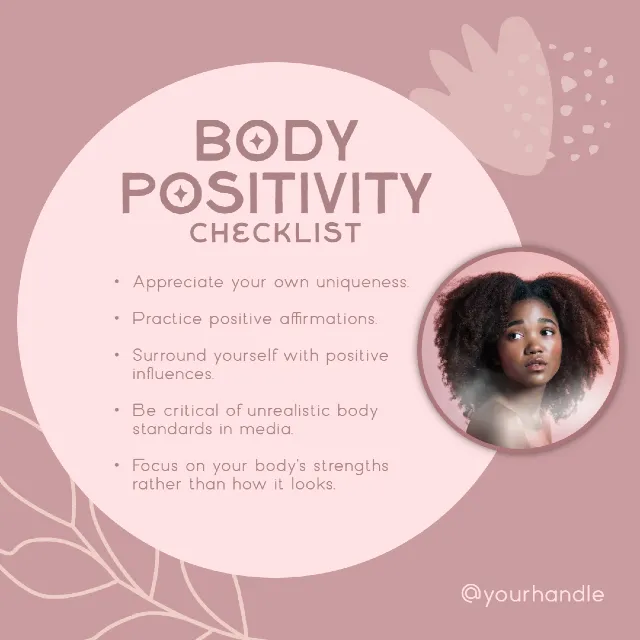 Body Positivity Checklist Design Template | PIXLR