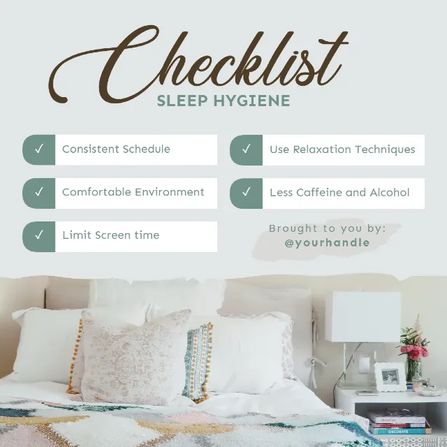 Sleep Hygiene Checklist Design Template | PIXLR